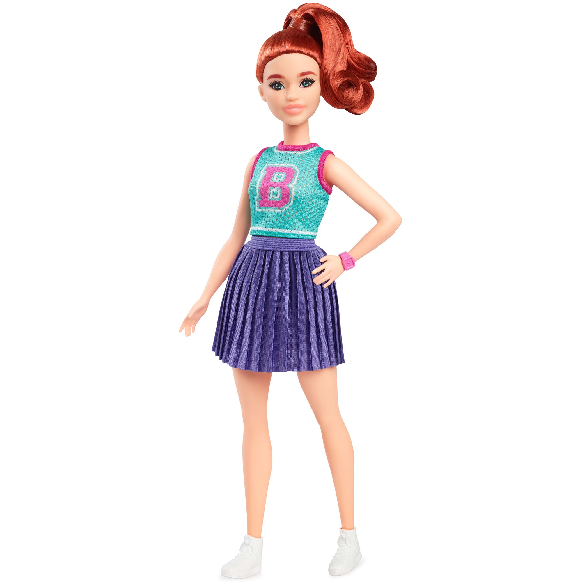 Barbie Fashionistas Doll #232 in Jersey Top and Pleated Purple Skirt ...