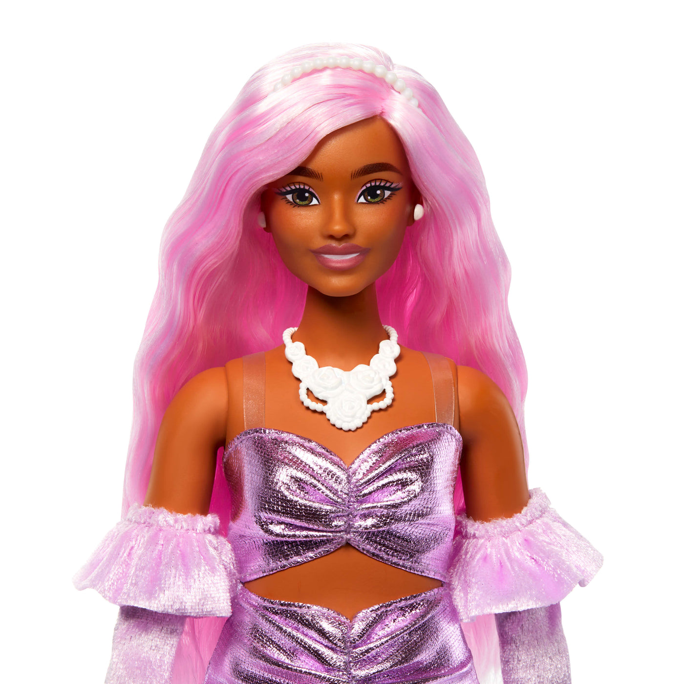 Barbie Deluxe Style Doll #1 in Glossy Pink Barbiecore Dress with Velve ...