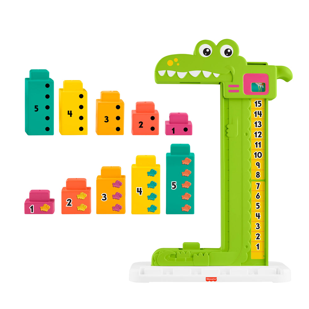 Fisher-Price Adding Alligator Educational Toy with 10 Stacking Blocks ...