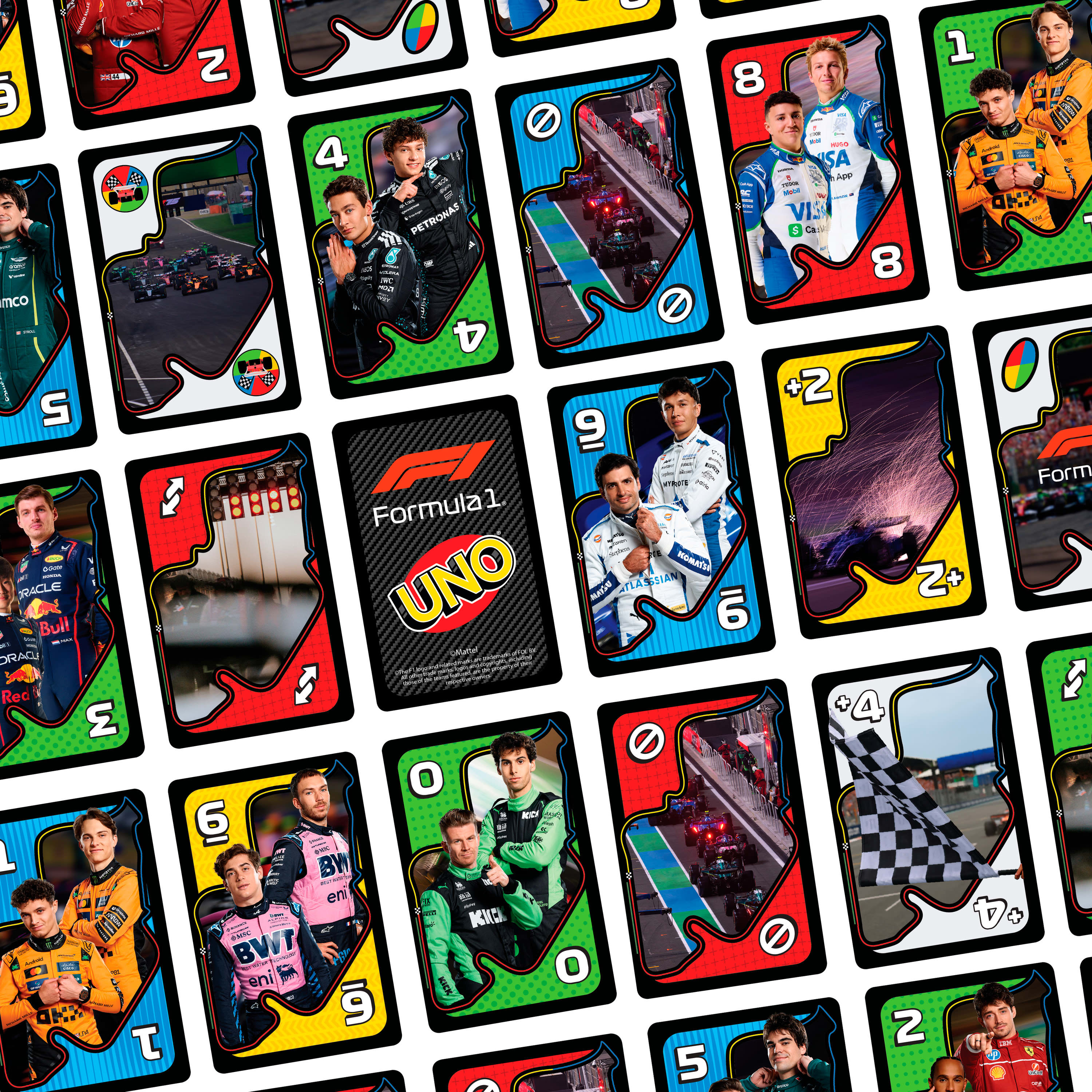 UNO F1 Card Game with Themed Deck & Special Rule for Kids, Adults ...