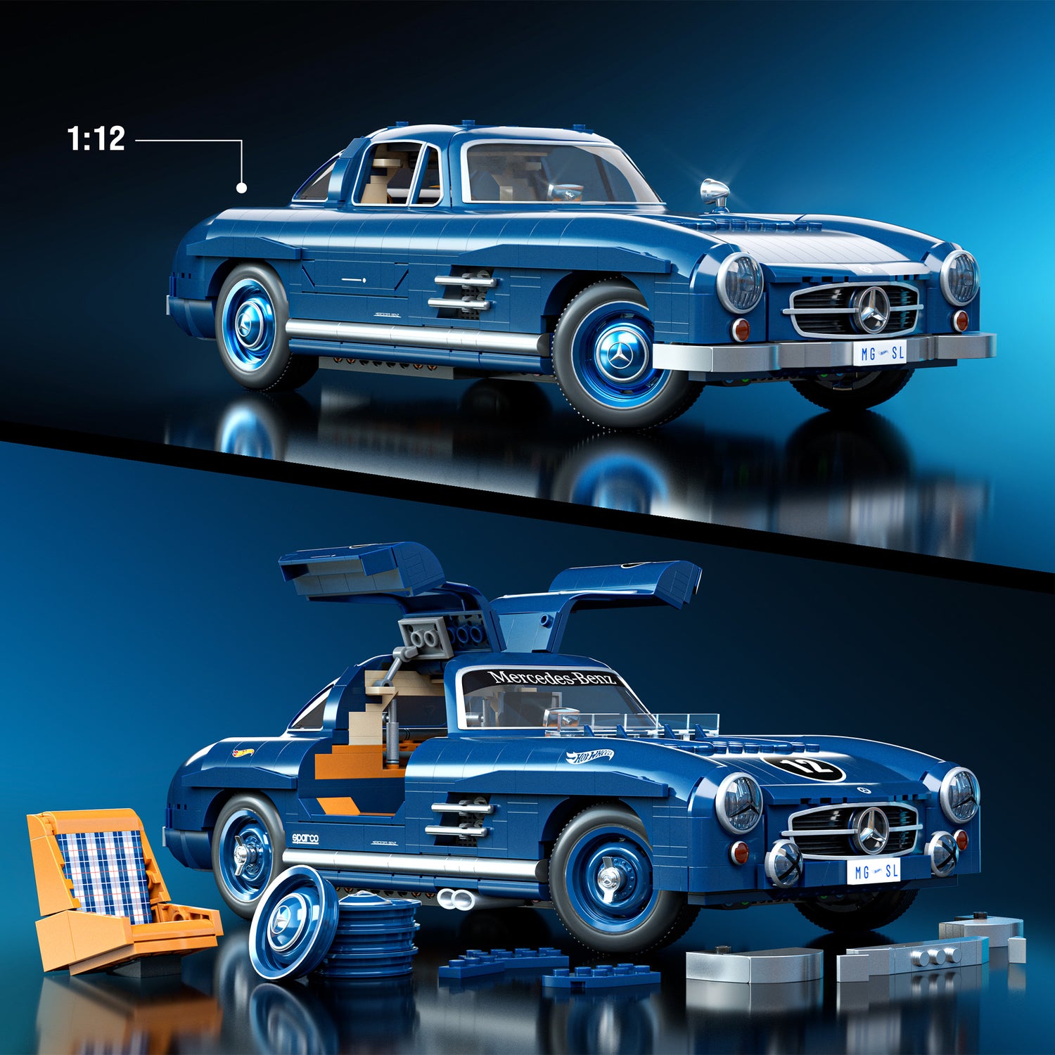 Mattel Brick Shop Hot Wheels Mercedes-Benz 300 SL Building Set – Shop ...